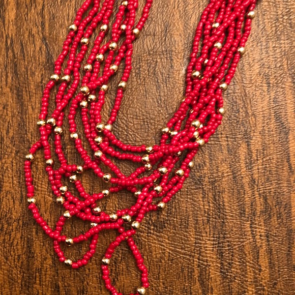 Charlotte Russe | Jewelry | Multilayer Necklace Red | Poshmark